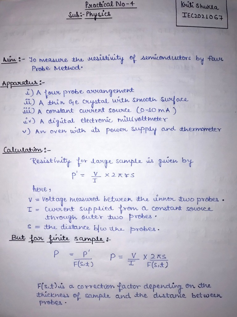 Physics - Exp-4 (Probe Method) | PDF