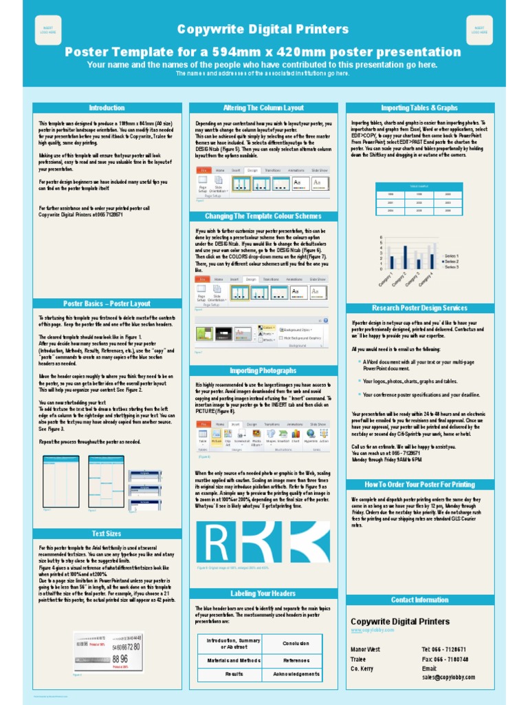 Copywrite Digital Printers Poster Template For A 594mm X 420mm Poster ...