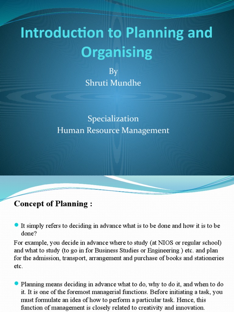 An Introduction to Strategic Planning, Organizing, and Effective Decision Making for Human ...