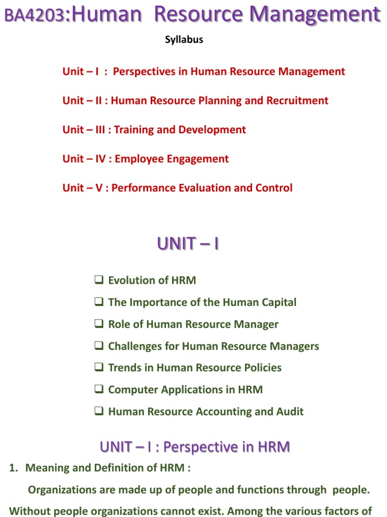 Syllabus | PDF | Human Resource Management | Audit