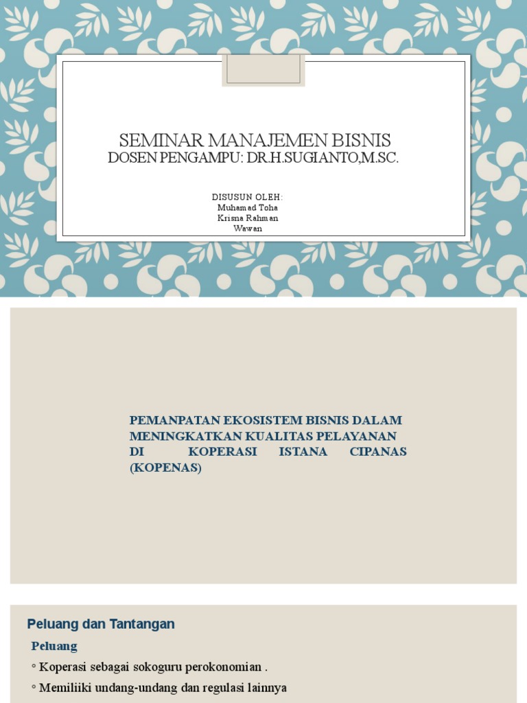 Seminar Manajemen Bisnis BP TOHA | PDF