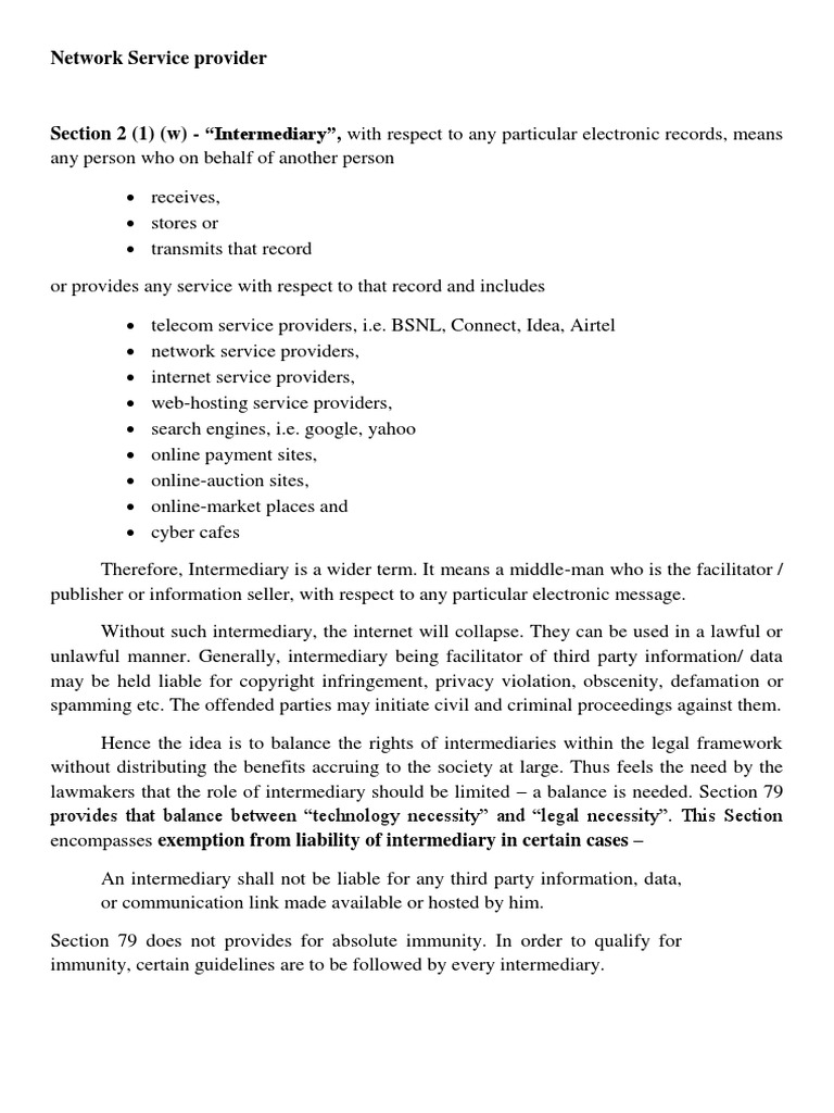 Network Service Provider | PDF | Information | Defamation