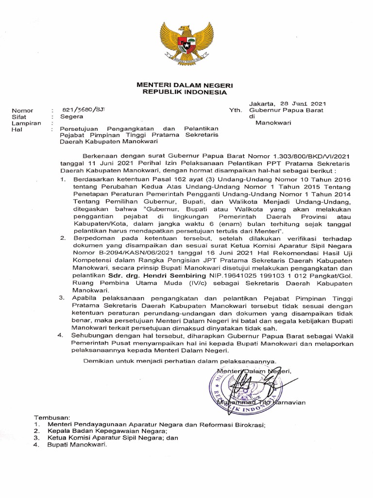 Surat Kemendagri 28-06-2021 | PDF