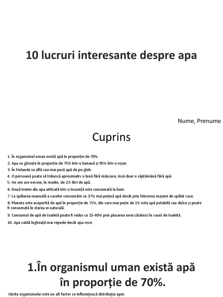 10 Lucruri Interesante Despre Apa | PDF