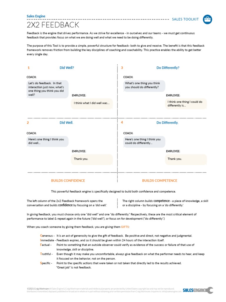 2x2 Feedback 2 | PDF