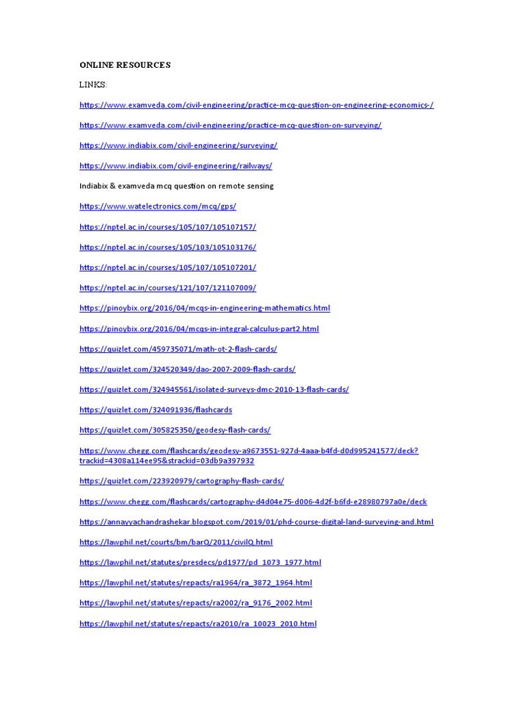 Online Resources Links Pdf