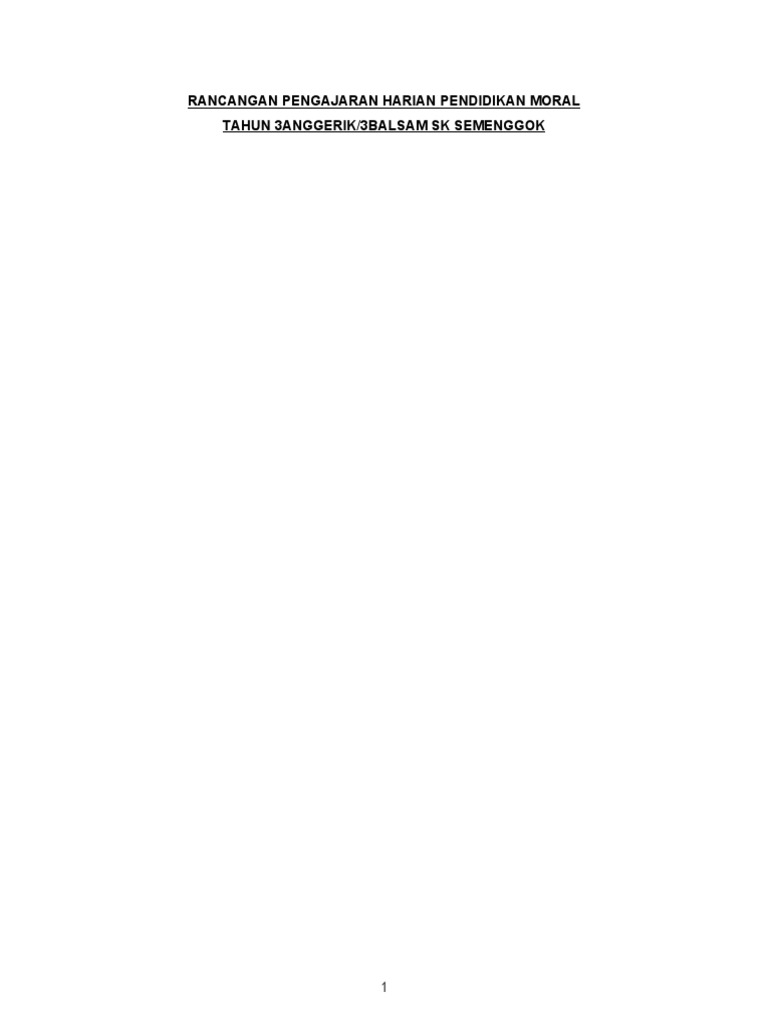 RPH PM Tahun 3 - 7 | PDF