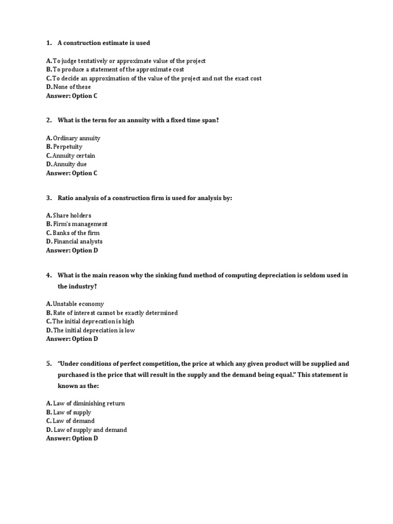 Compiled Econ Objective Type From Examveda-1 | PDF | Net Present Value | Interest