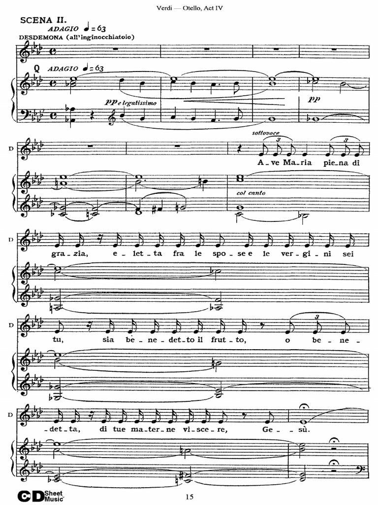 Verdi. Ave MAria Otello | PDF