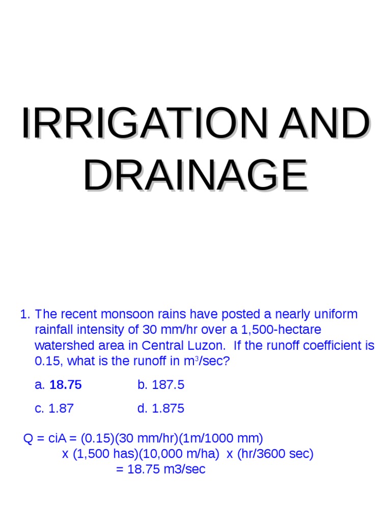 Irrigation and Drainage | PDF | Irrigation | Porosity