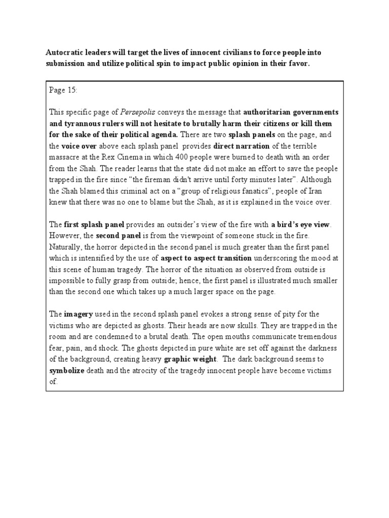 PERSEPOLIS 15 Analysis | PDF