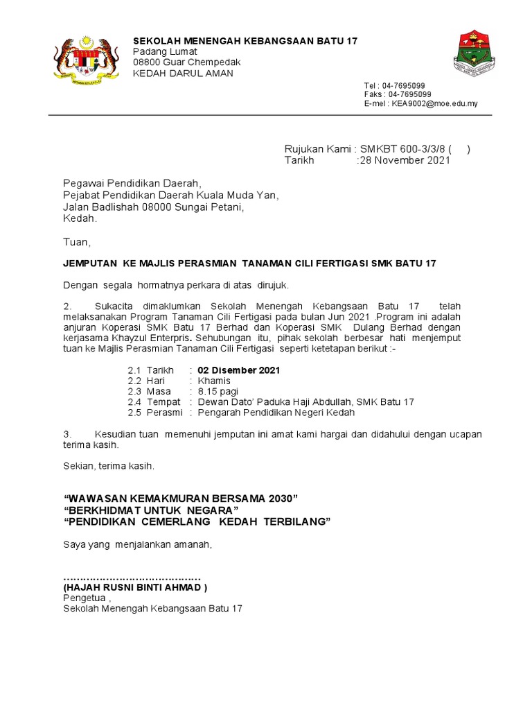 Surat Jemput Pengarah | PDF