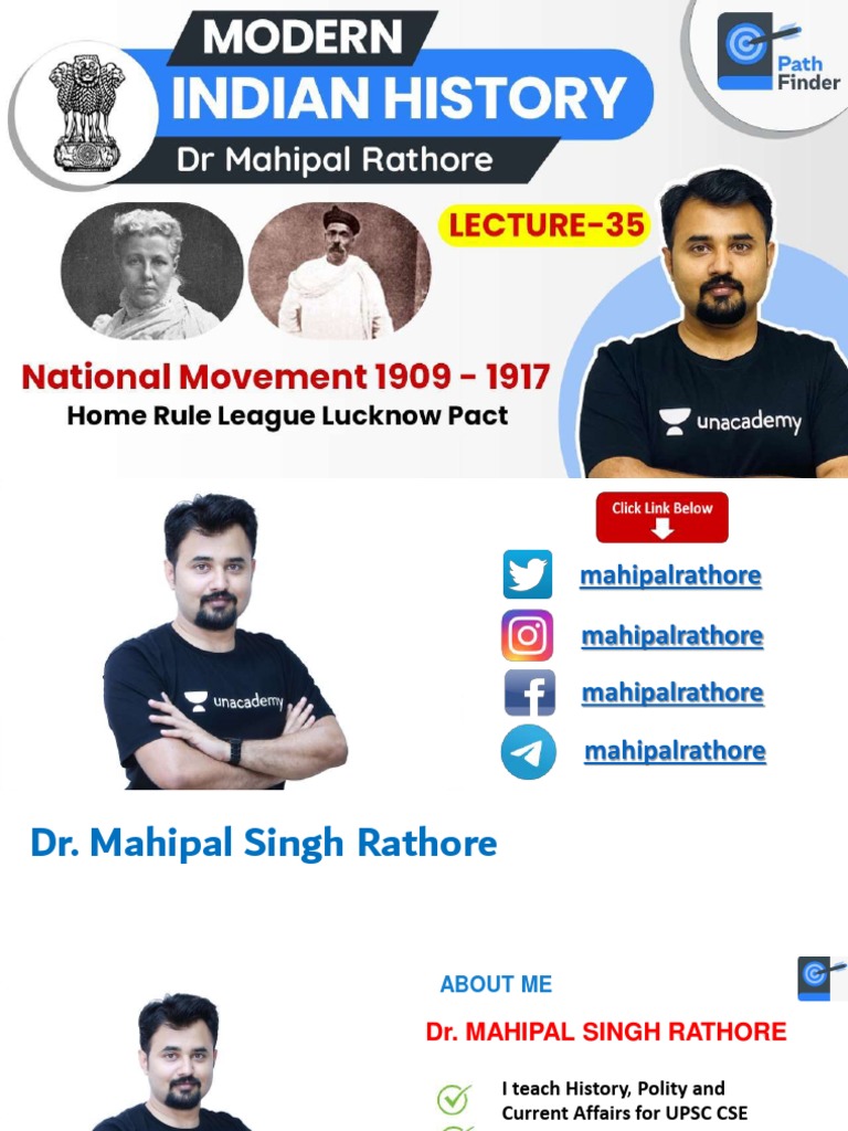 L35 Modern History National Movement 1909 1917 Home Rule Movement | PDF | British Raj | Indian ...