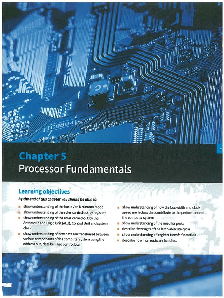 Chapter 5 Processor Fundamentals | PDF