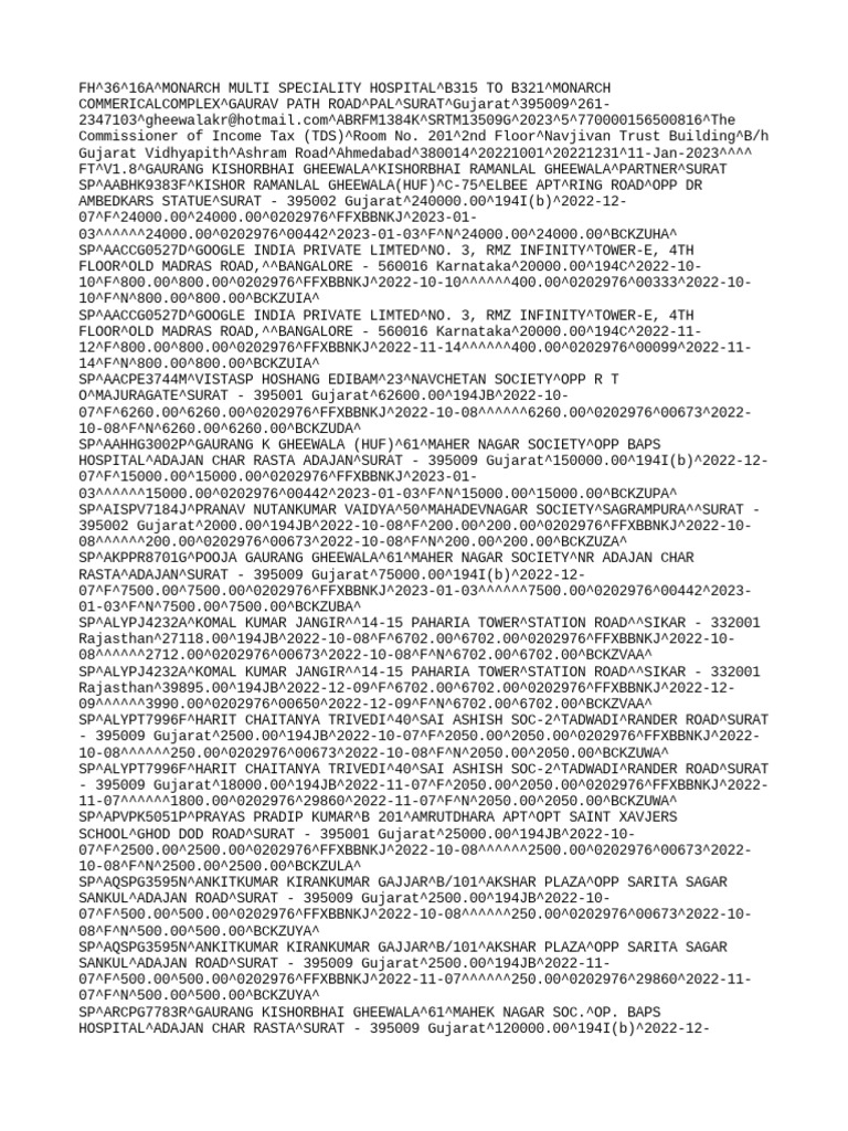 SRTxxxxx9G FORM16A 2022-23 Q3 133185084 | PDF