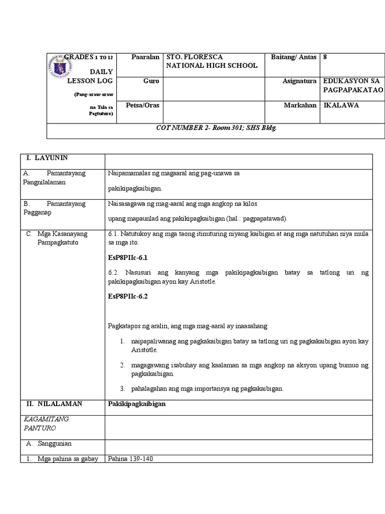 Pakikipagkaibigan Esp8 | PDF