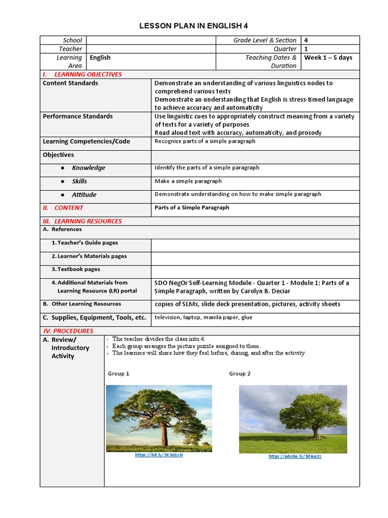 English4 Q1 DLP Week1 Parts-of-a-Simple-Paragraph | PDF | Spider Web ...