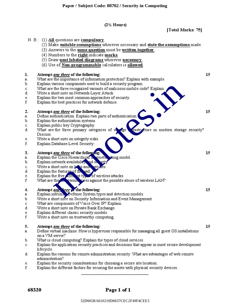 Security in Computing Exam Guide | PDF | Security | Computer Security