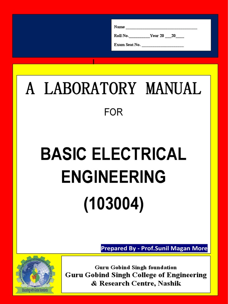 Lab manual for basic electrical engineering | PDF