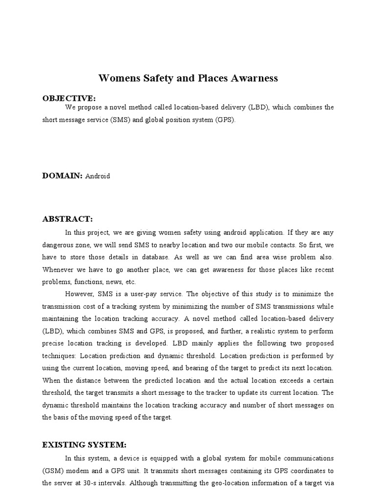Women Safety System | PDF | Software Testing | Java (Programming Language)