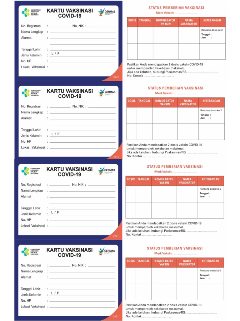 Kartu Vaksin Booster 2 Pdf 