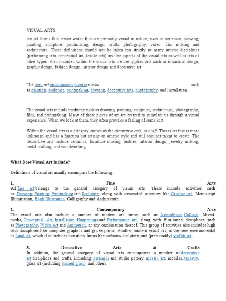 Visual Arts1 | PDF | The Arts | Decorative Arts