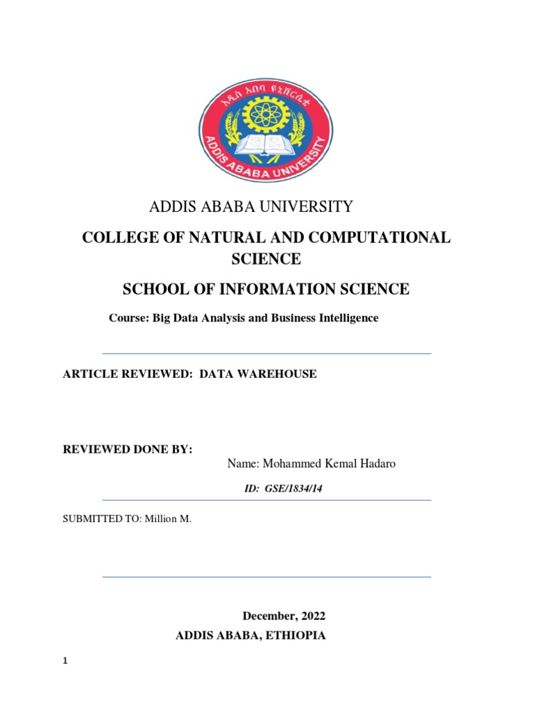 Article Review Data Warehouse Mohammed Kemal | PDF | Data Warehouse | Metadata