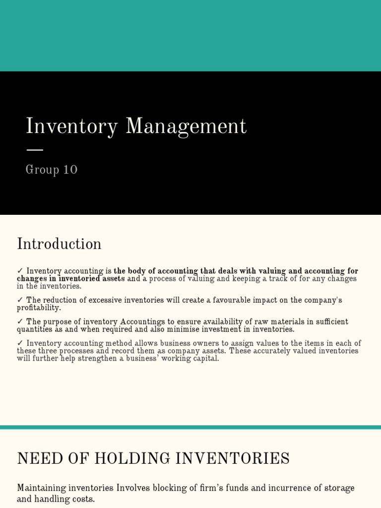 Inventory Management | PDF | Inventory | Cost