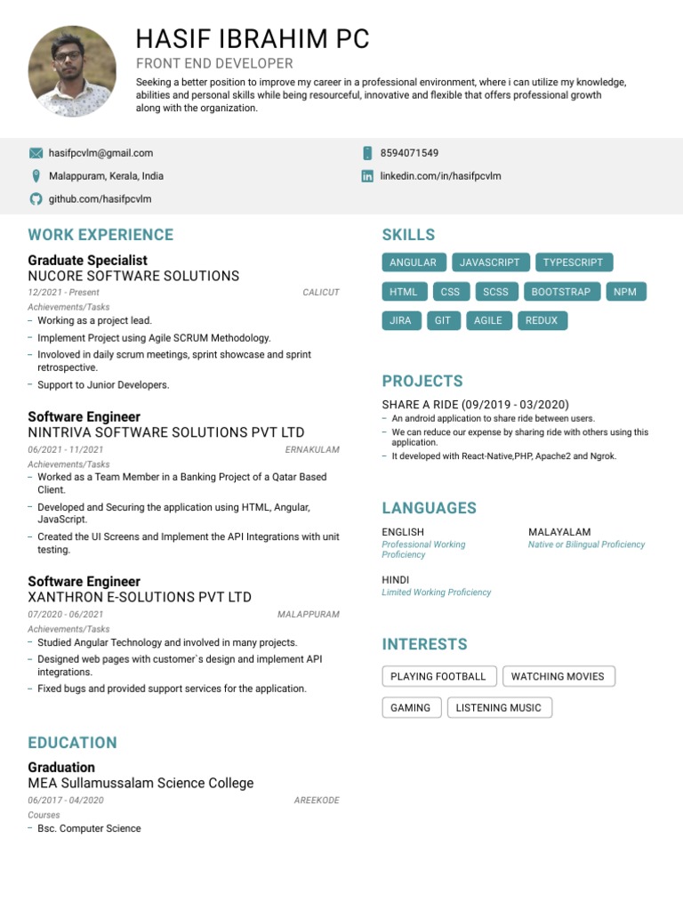 HASIF's Resume | PDF | Software | Application Software