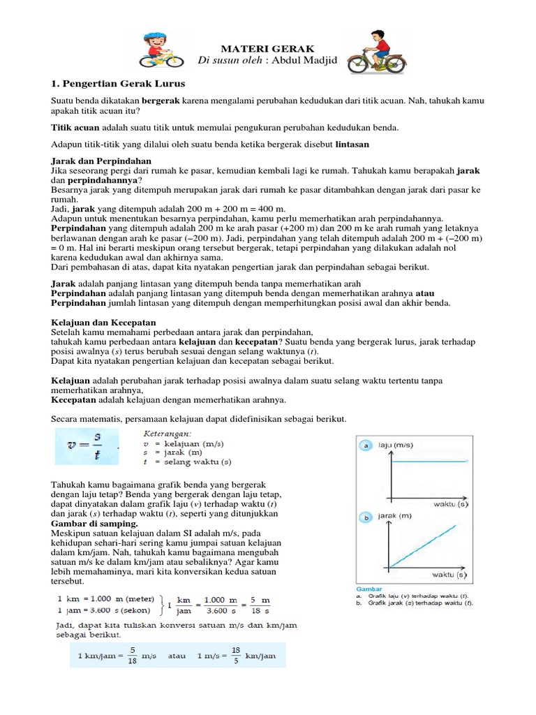 Materi Gerak Lurus | PDF