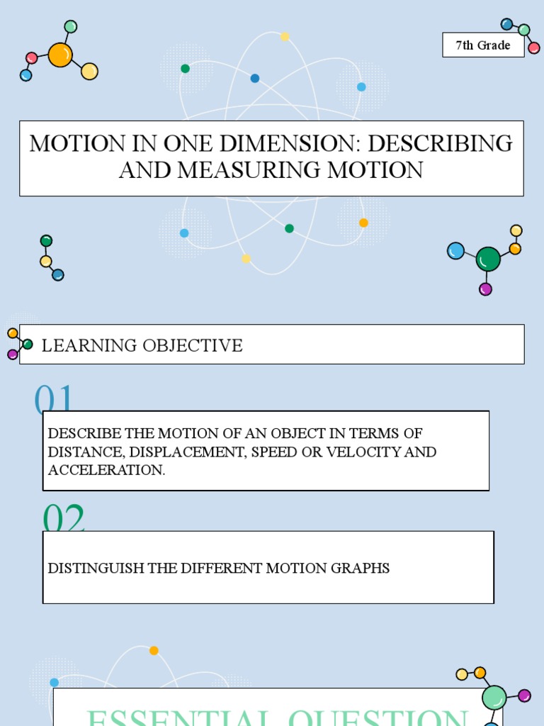 Motion in One Dimension: Describing and Measuring Motion: 7th Grade ...