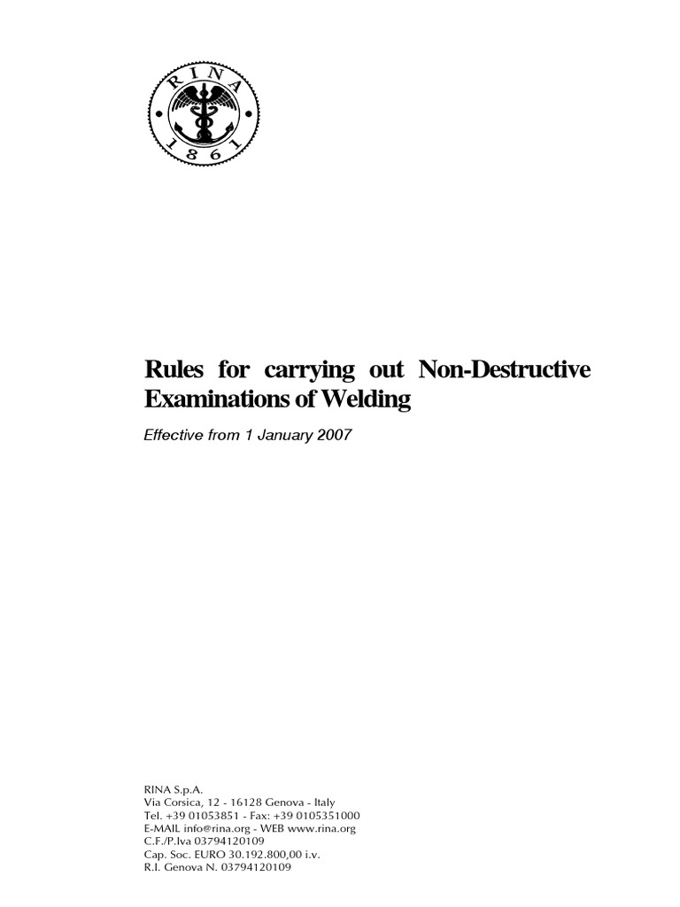 NCC33-RINA Rules For Carrying Out Non-Destructive Examinations of ...