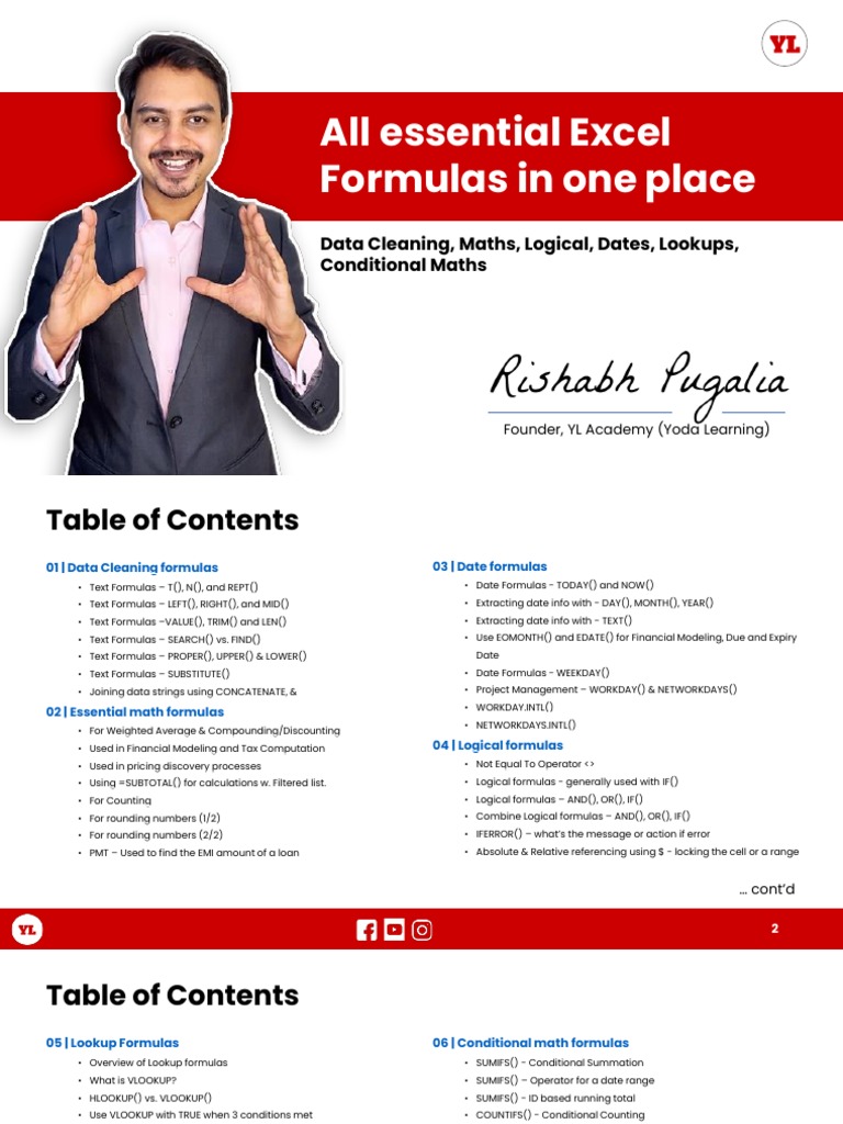 Excel Formula Function | Download Free PDF | Database Index | Computing