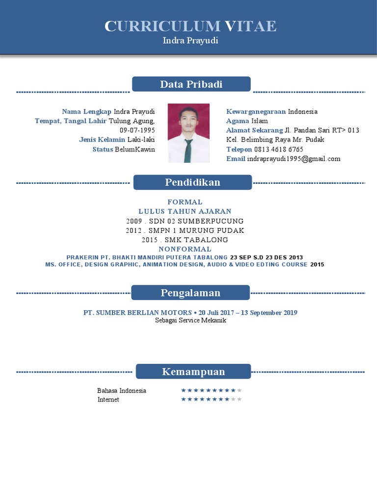 CV Indra Prayudi | PDF
