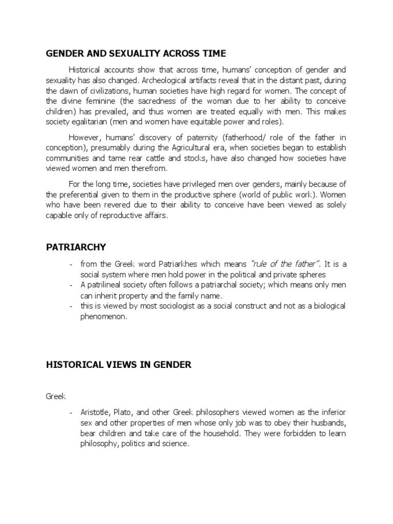 Topic 2 Gender And Sexuality Across Time Download Free Pdf