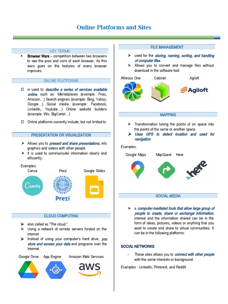 Online Platforms | PDF | Computer Mediated Communication | World Wide Web
