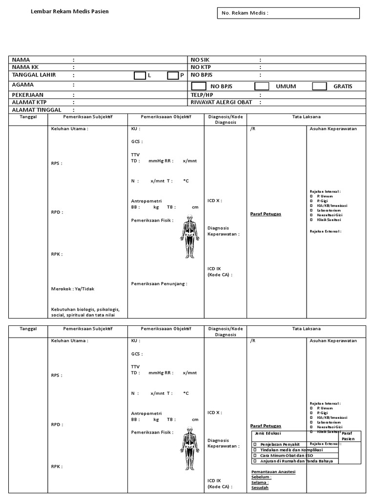 Lembar Rekam Medis Pasien | PDF