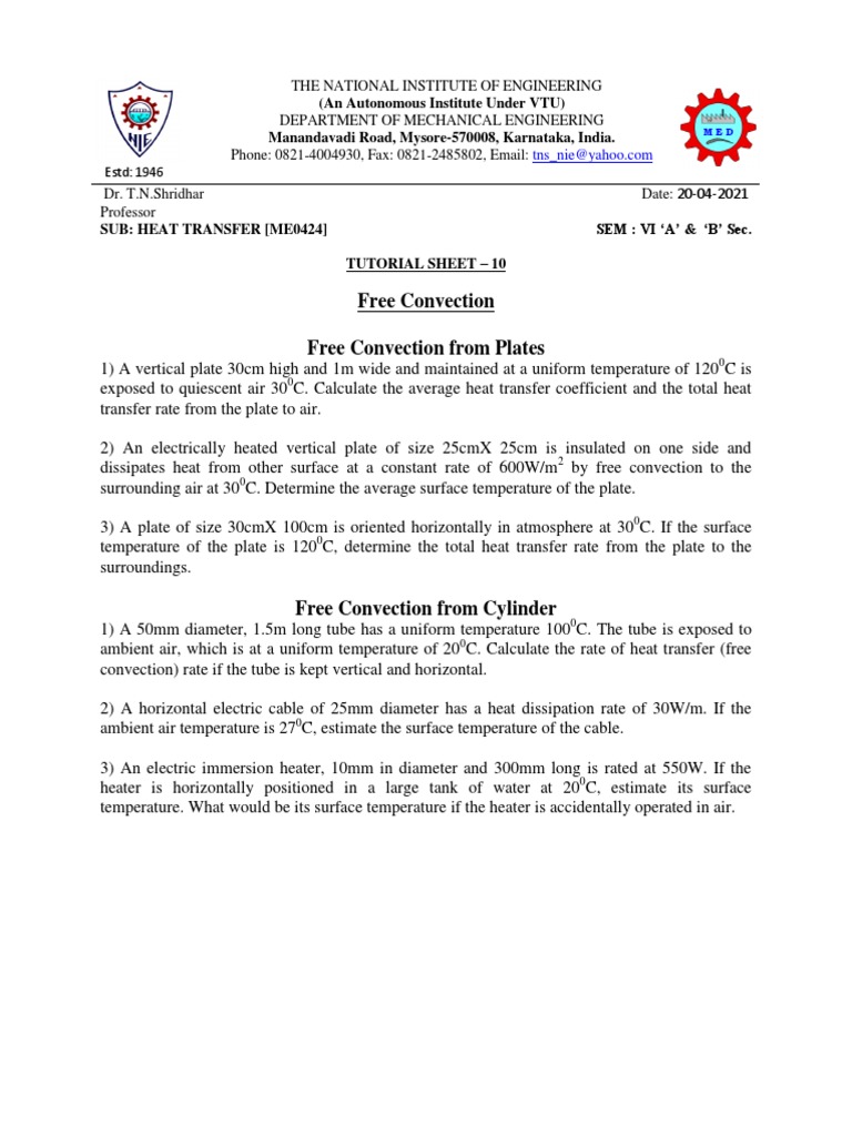 Free Convection Free Convection From Plates | PDF