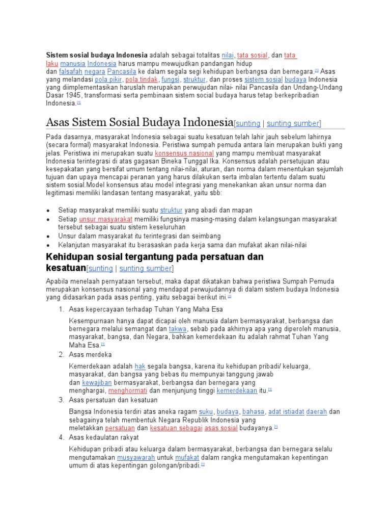 Sistem Sosial Budaya Indonesia | PDF