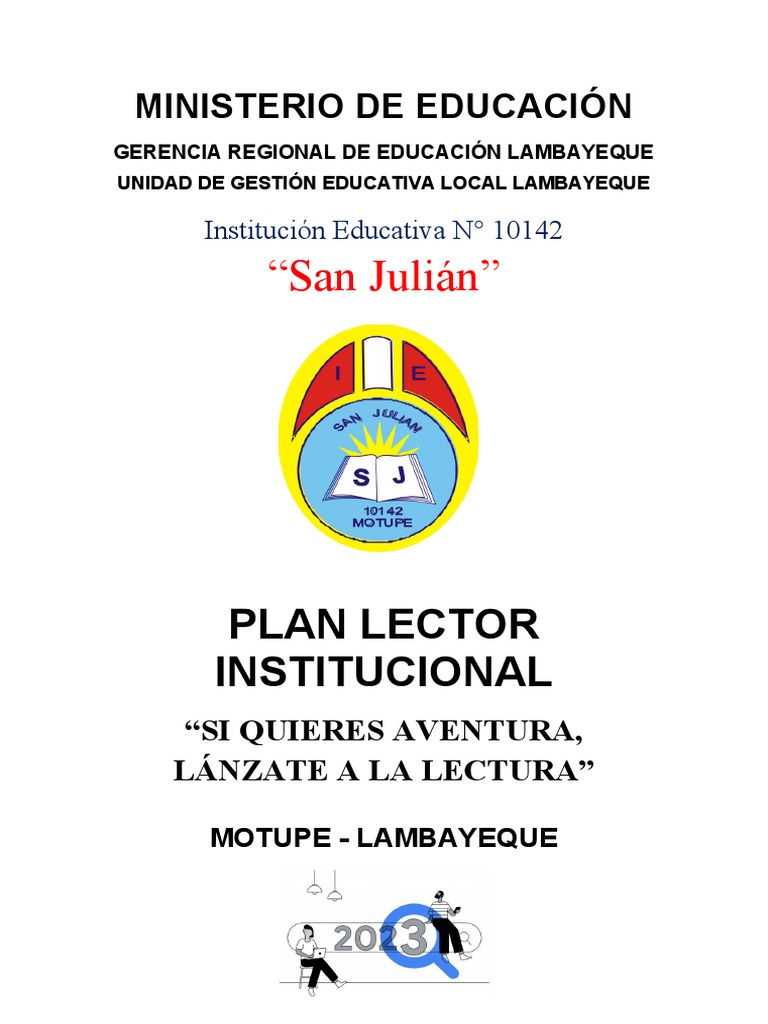 Plan Lector 2023 San Julián Lambayeque | PDF | Evaluación | Educación primaria