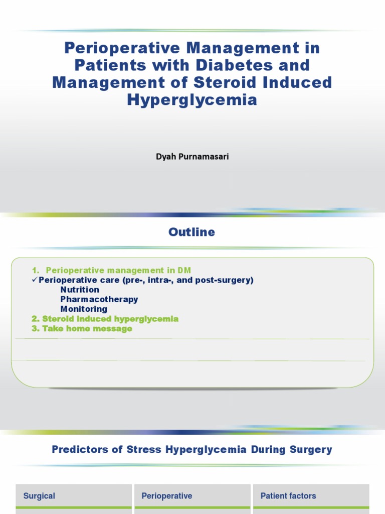 Perioperative Management in Patients With Diabetes and Management of ...