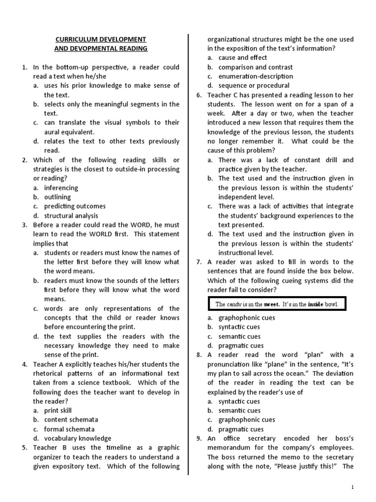 Curriculum Development and Developmental Reading | PDF | Curriculum ...