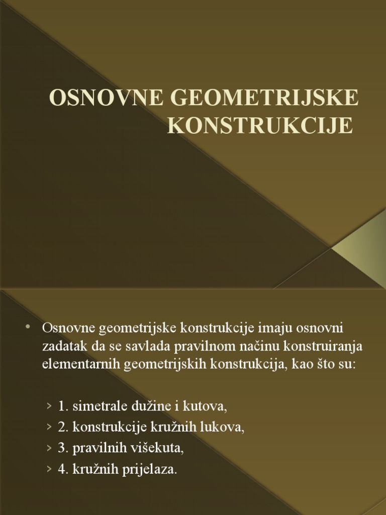 Osnovne Geometrijske Konstrukcije | PDF