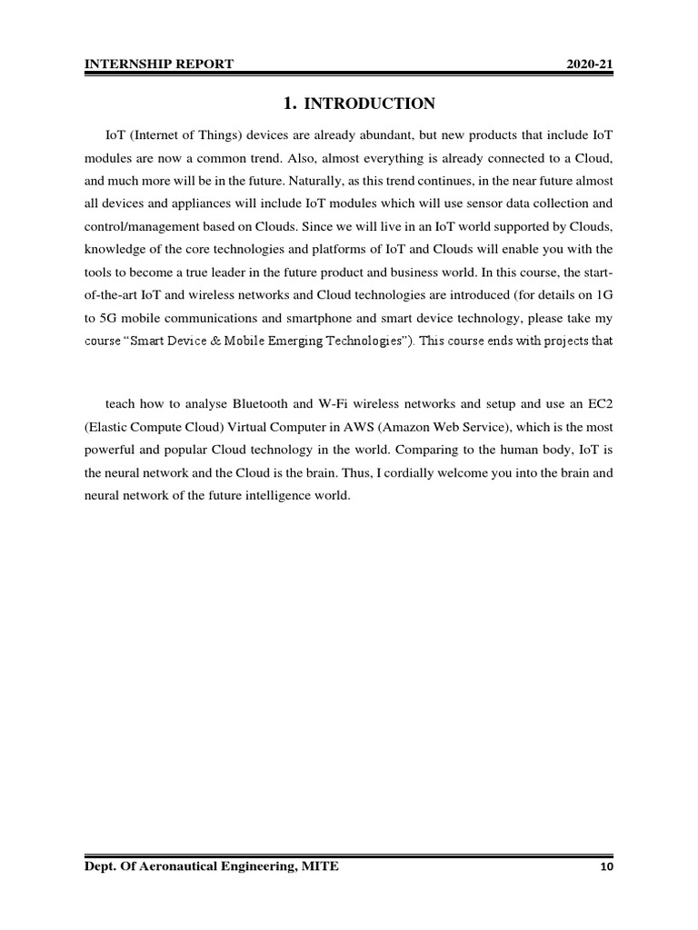 Internship Report | PDF | Software As A Service | Internet Of Things
