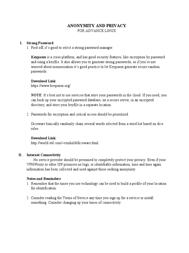 4 Anonymity And Privacy For Advance Linux Pdf Port Computer Networking Sudo