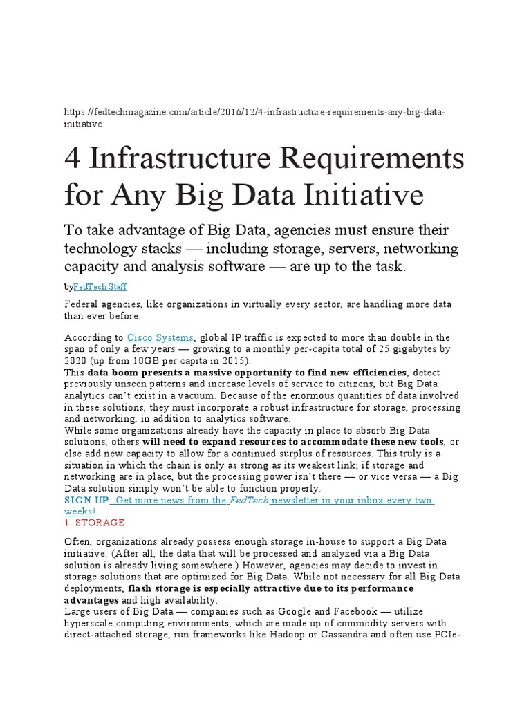 Foundational Infrastructure Requirements for Successful Big Data ...
