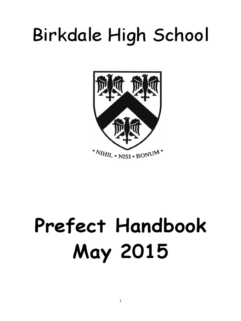 Prefect Handbook 2015 | PDF | Leadership | Communication
