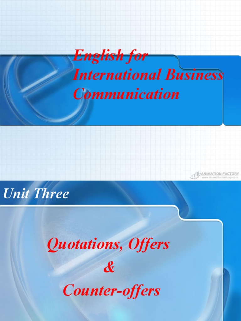 English For International Business Communication | PDF | Offer And ...