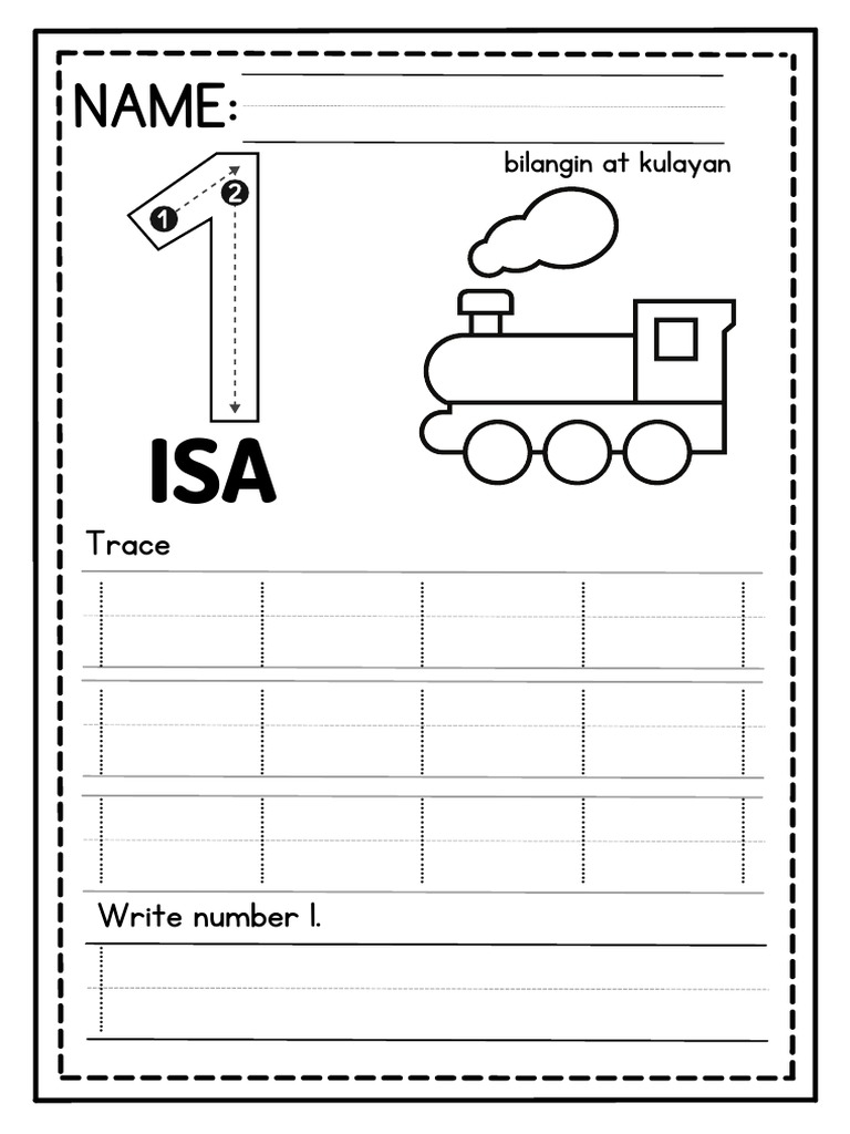 Number Worksheet 1 10 TAGALOG | PDF