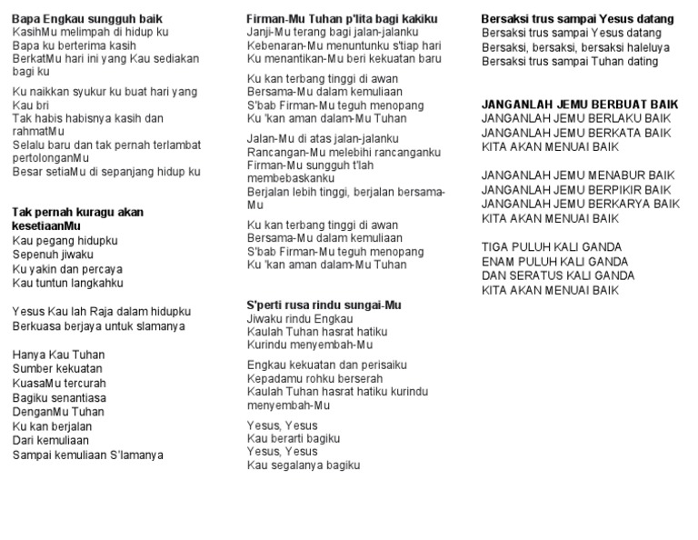 Bapa Engkau Sungguh Baik | PDF